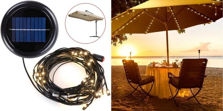 BEST Patio Umbrella Lights for Outdoors [Battery & Solar Powered] | LED ...